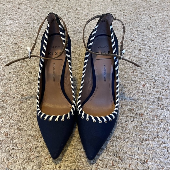 Shoes | Pointy Strap Heels Pointy Navy Blue Heels Pointy Heels | Poshmark